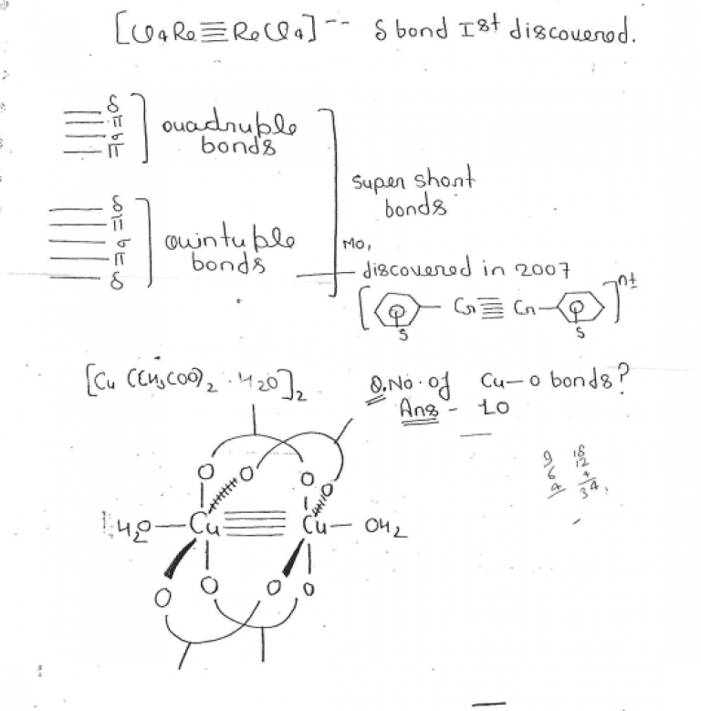 Chemical Bonding Handwritten Class Notes Chemical sciences NET CSIR