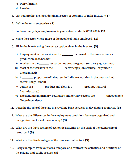 Worksheets For Social Science Std 10th With model Answers