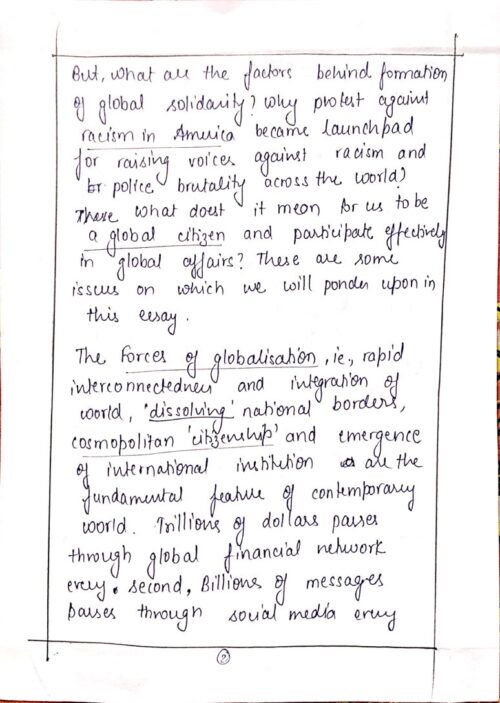 Vision IAS Topper's 2020 Essay Handwritten 16 Test Copy Notes in ...