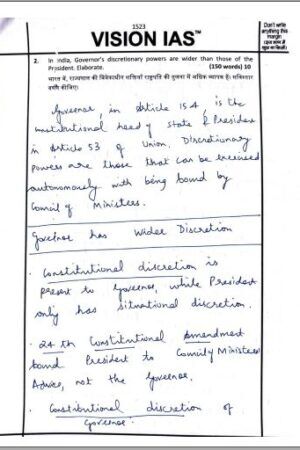 Vision IAS Topper's 2020 Essay Handwritten 16 Test Copy Notes in ...